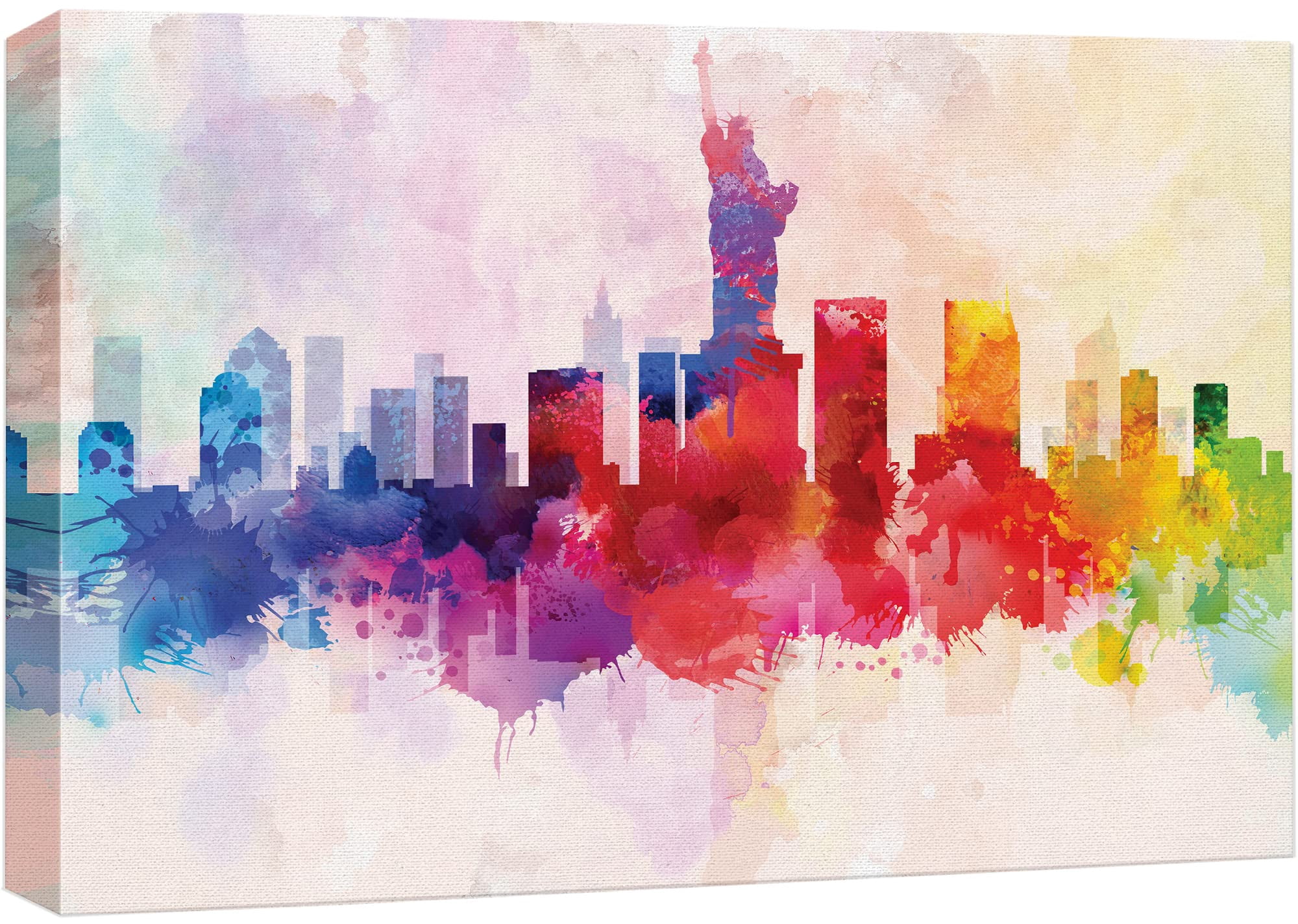 wall26 Framed Canvas Print Wall Art Rainbow Watercolor Explosion New ...