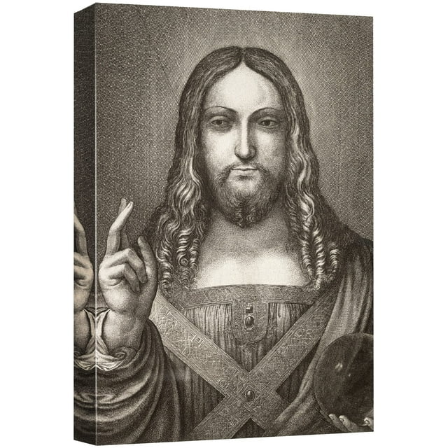 wall26 Framed Canvas Print Wall Art Salvator Mundi by Leonardo da Vinci Historic Cultural ...