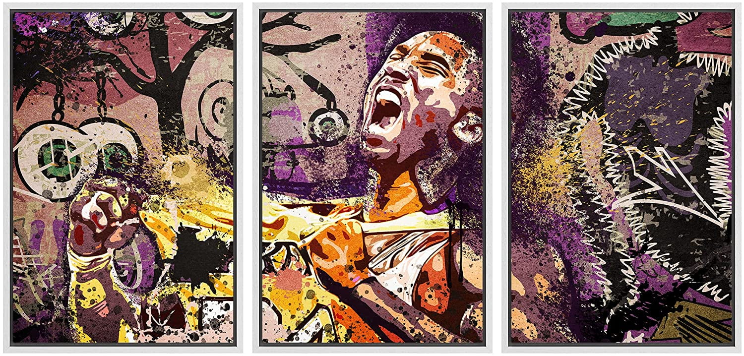 wall26 Framed Canvas Print Wall Art Set Athletic Basketball Kobe Bryant ...