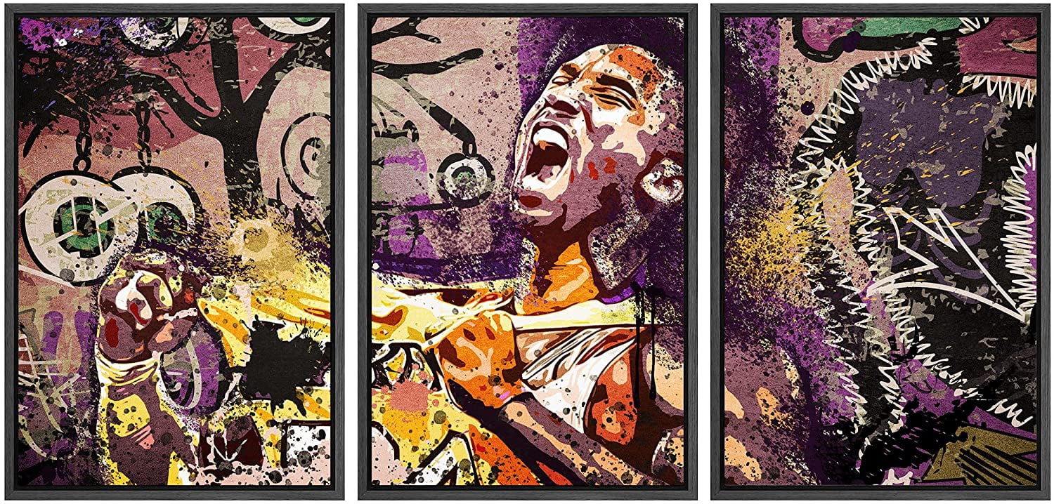 wall26 Framed Canvas Print Wall Art Set Athletic Basketball Kobe Bryant ...