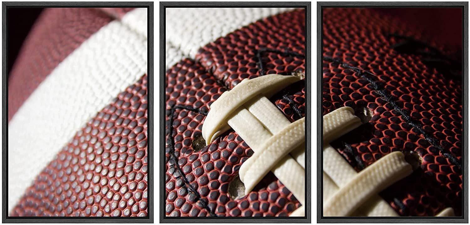 wall26 Framed Canvas Print Wall Art Set Closeup Details of Football ...