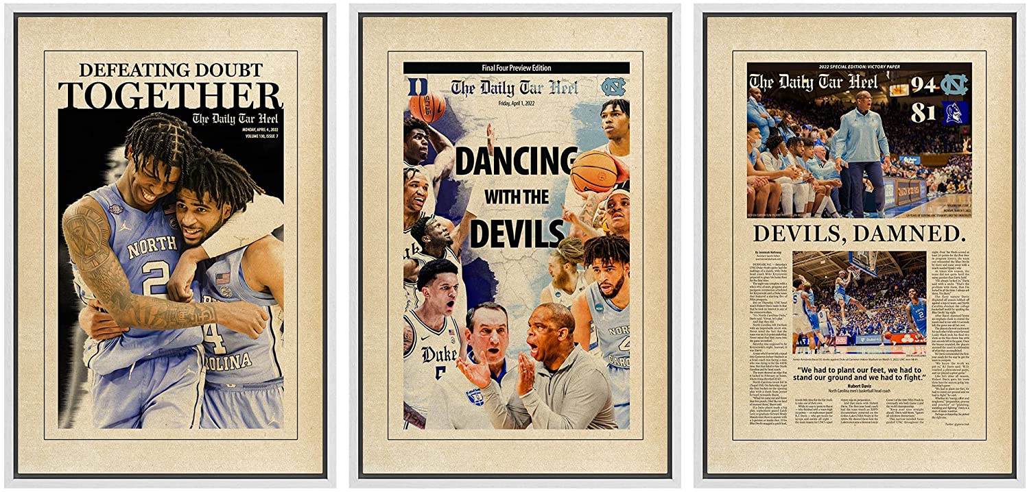 wall26 Framed Canvas Print Wall Art Set Duke North Carolina Basketball ...