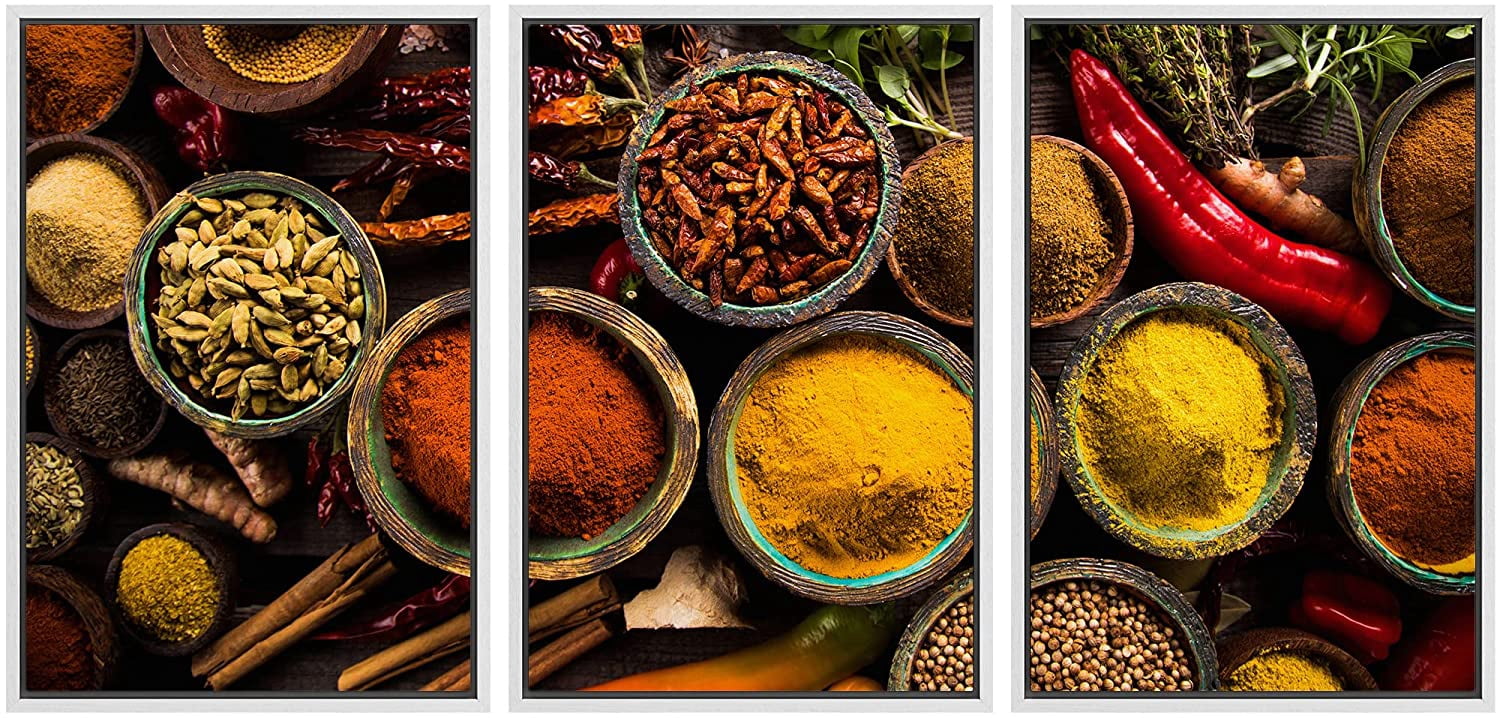wall26 Framed Canvas Print Wall Art Set Indian Garam Masala Turmeric ...