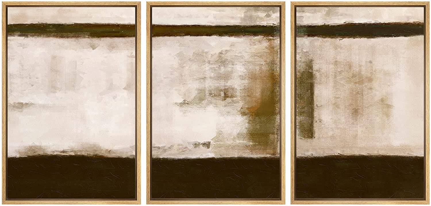 wall26 Framed Canvas Print Wall Art Set Minimal Grunge Paint Stroke ...