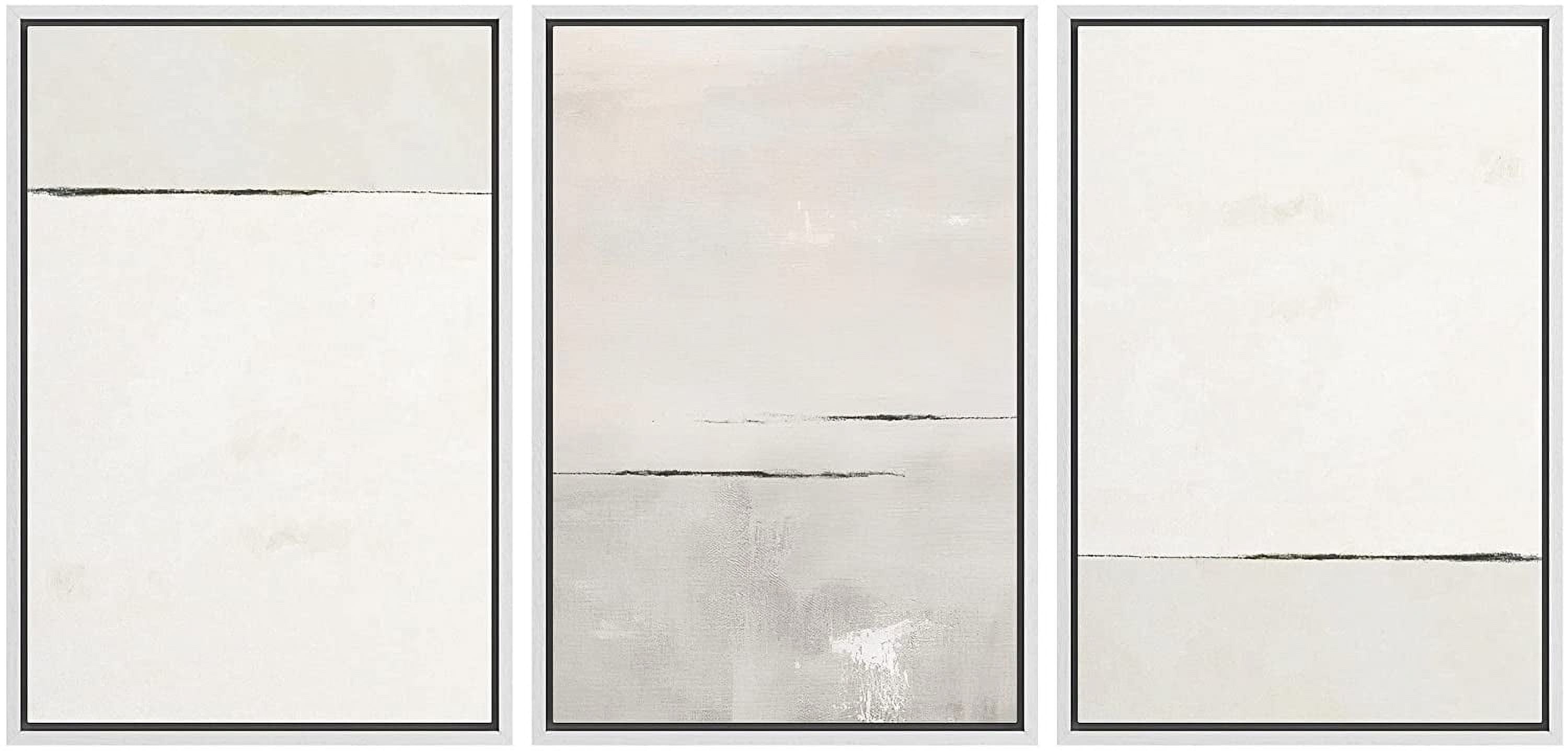 "wall26 Framed Canvas Print, Large Hang Artwork, Pastel Gray Abstract ...