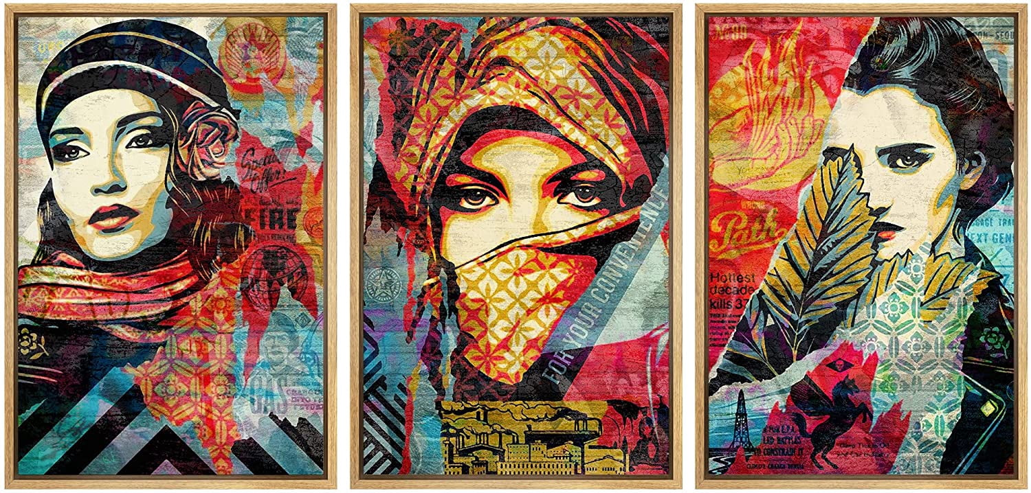 wall26 Framed Canvas Print Wall Art Set Spray Paint Middle Eastern ...
