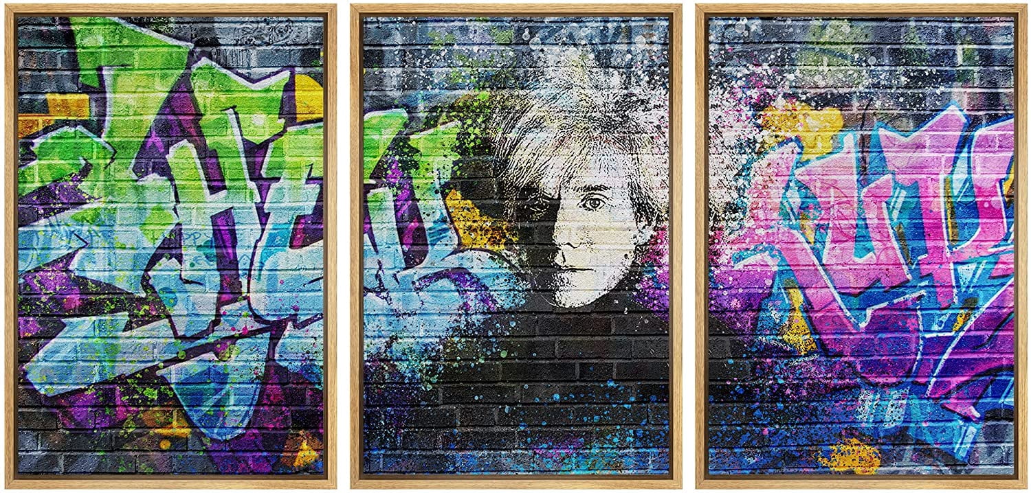 wall26 Framed Canvas Print Wall Art Set Spray Paint Style Andy Warhol ...