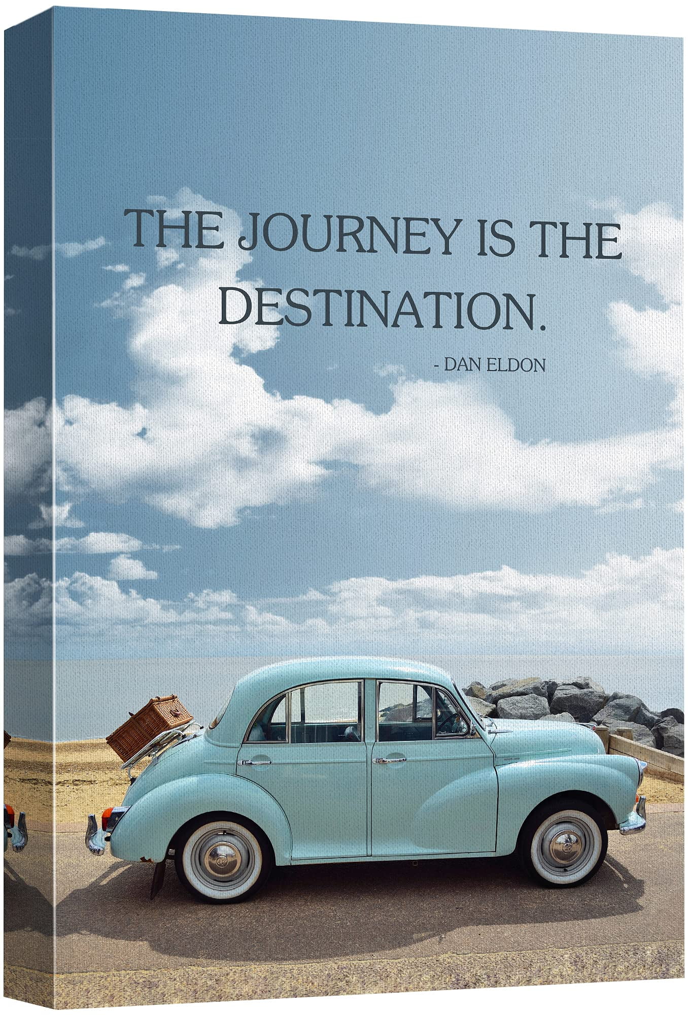 wall26 Framed Canvas Print Wall Art The Journey is The Destination Car ...