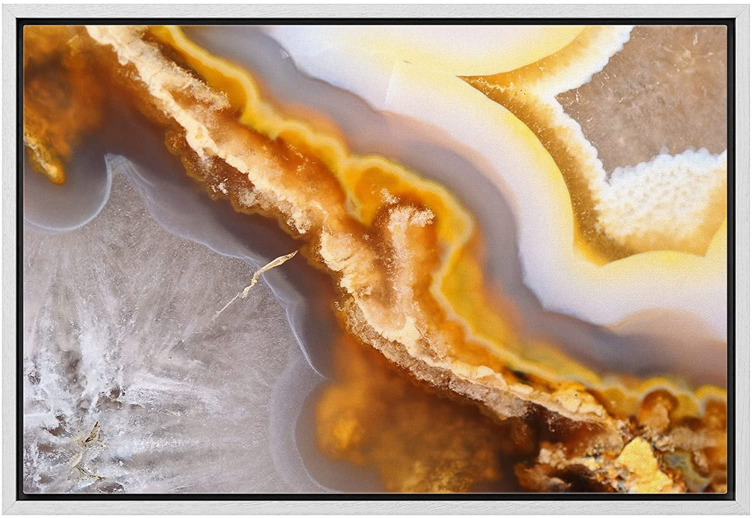 wall26 - Framed Canvas Wall Art - Abstract Agate Slice Pattern - Giclee ...