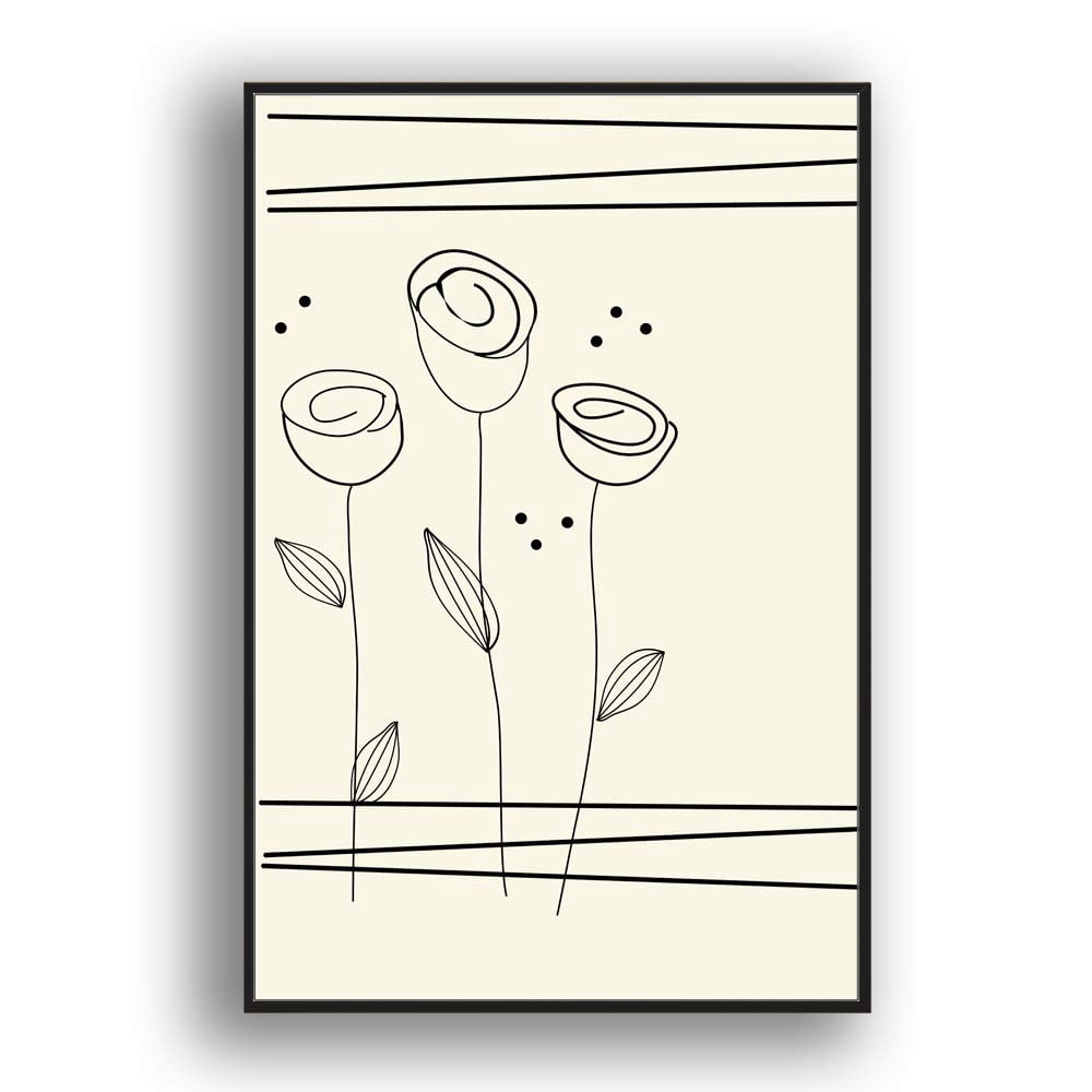 wall26 Framed Canvas Wall Art Beautiful Flowers in Grid Giclee Print ...