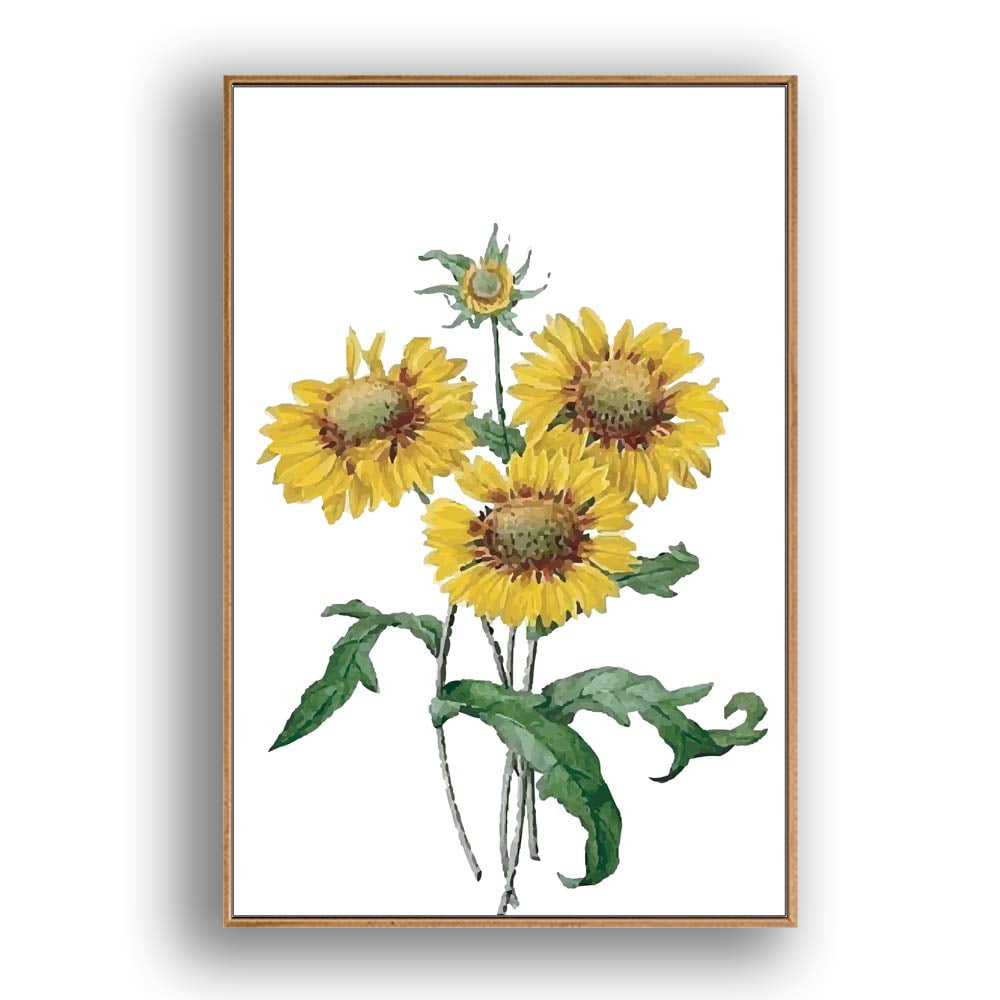 wall26 Framed Canvas Wall Art Beautiful Flowers in Grid Giclee Print ...
