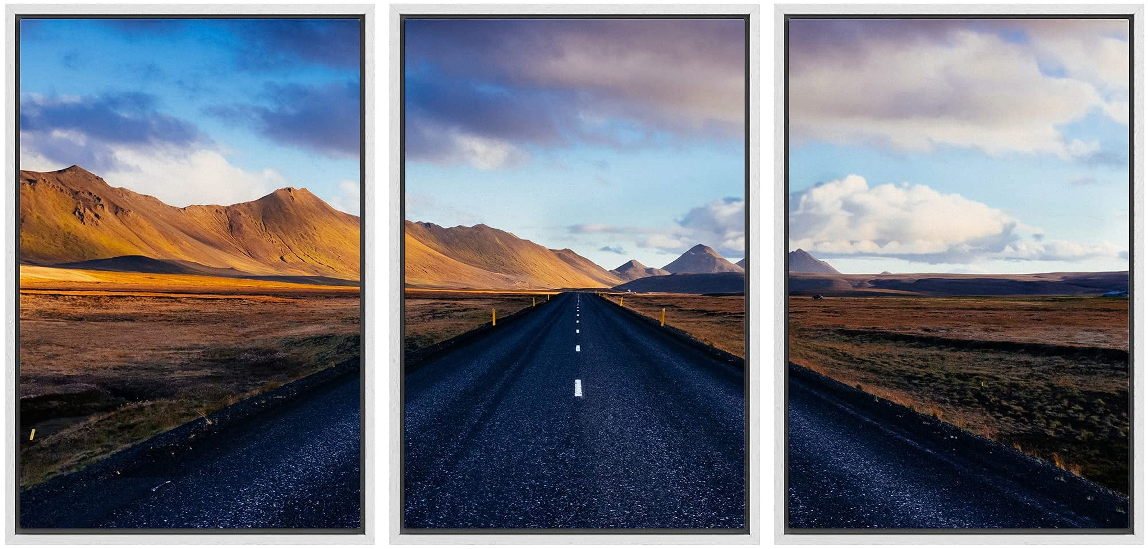 wall26 Framed Wall Art Print Set Country Road Through Valley with ...