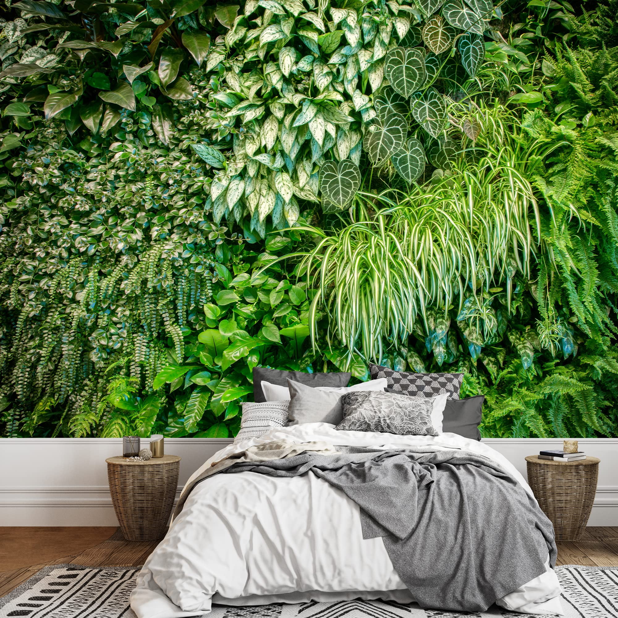 wall26 - Green Leaf Wall Texture Background - Removable Wall Mural ...