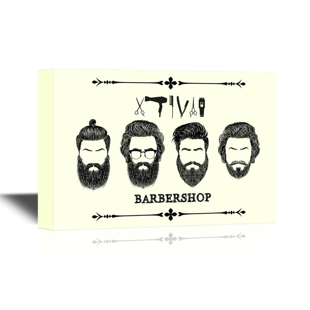 wall26 - Hair Style Canvas Wall Art - Barbershop Concept with Different ...