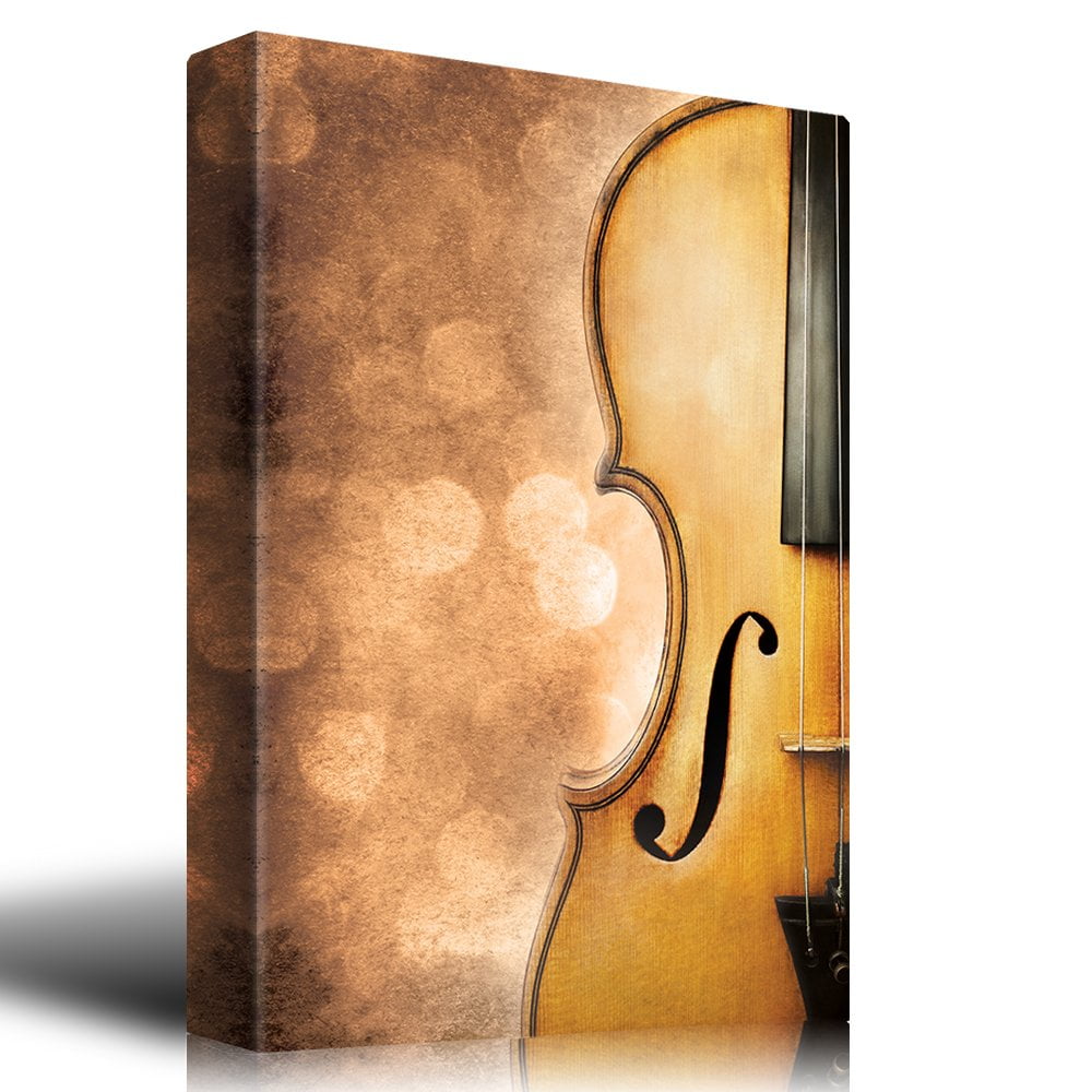 wall26 - Half of a Violin with a Gradient Bokeh Background - Canvas Art Home Art - 32x48 inches ...