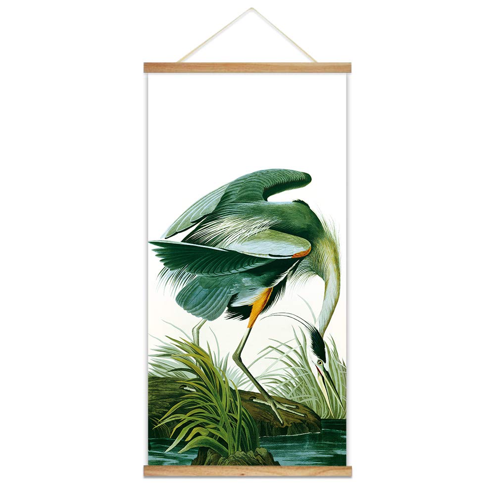 wall26 Hanging Poster Wooden Framed Beautiful Birds Flowers Plants ...