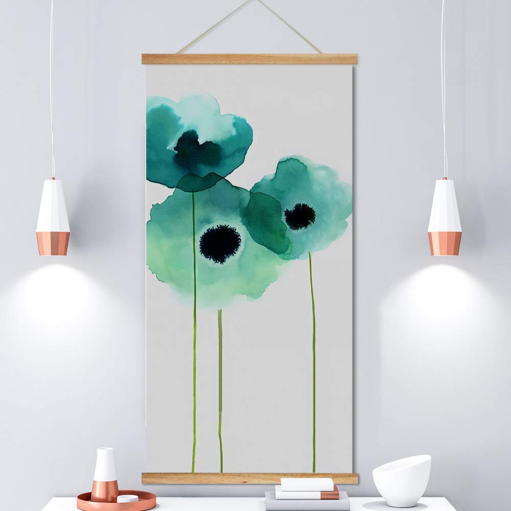 wall26 Hanging Poster Wooden Framed Beautiful Flowers Theme Home Wall ...