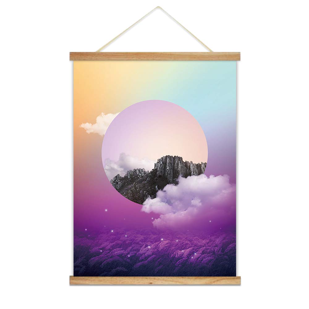 wall26 Hanging Poster Wooden Framed Star Night Theme Home Wall Poster ...