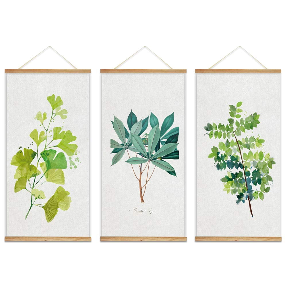 wall26 Hanging Poster with Wood Frames Beautiful Green Plants Home Wall ...