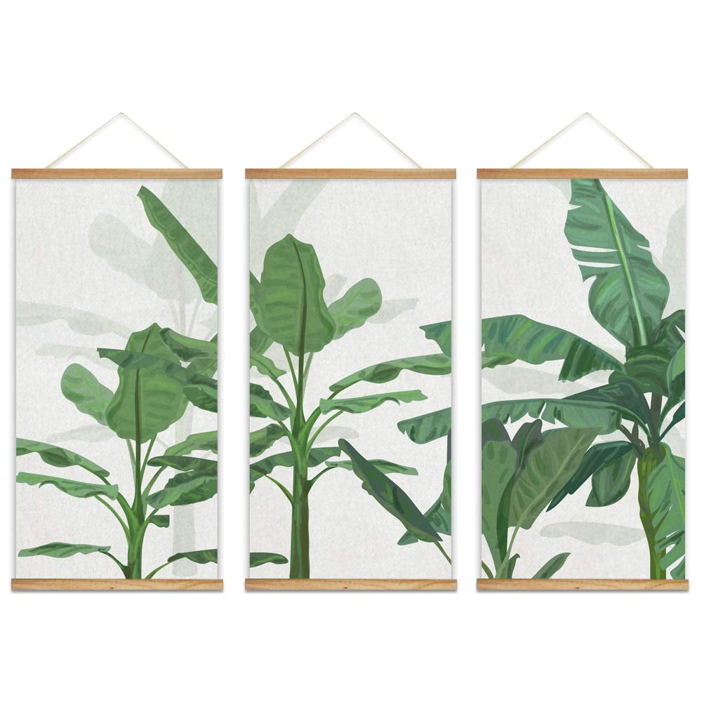 wall26 Hanging Poster with Wood Frames Beautiful Green Plants Home Wall ...