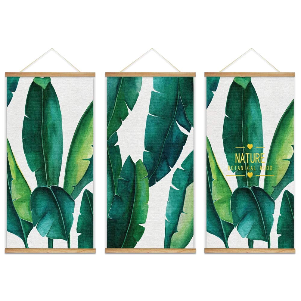 wall26 Hanging Poster with Wood Frames Beautiful Green Plants Home Wall ...