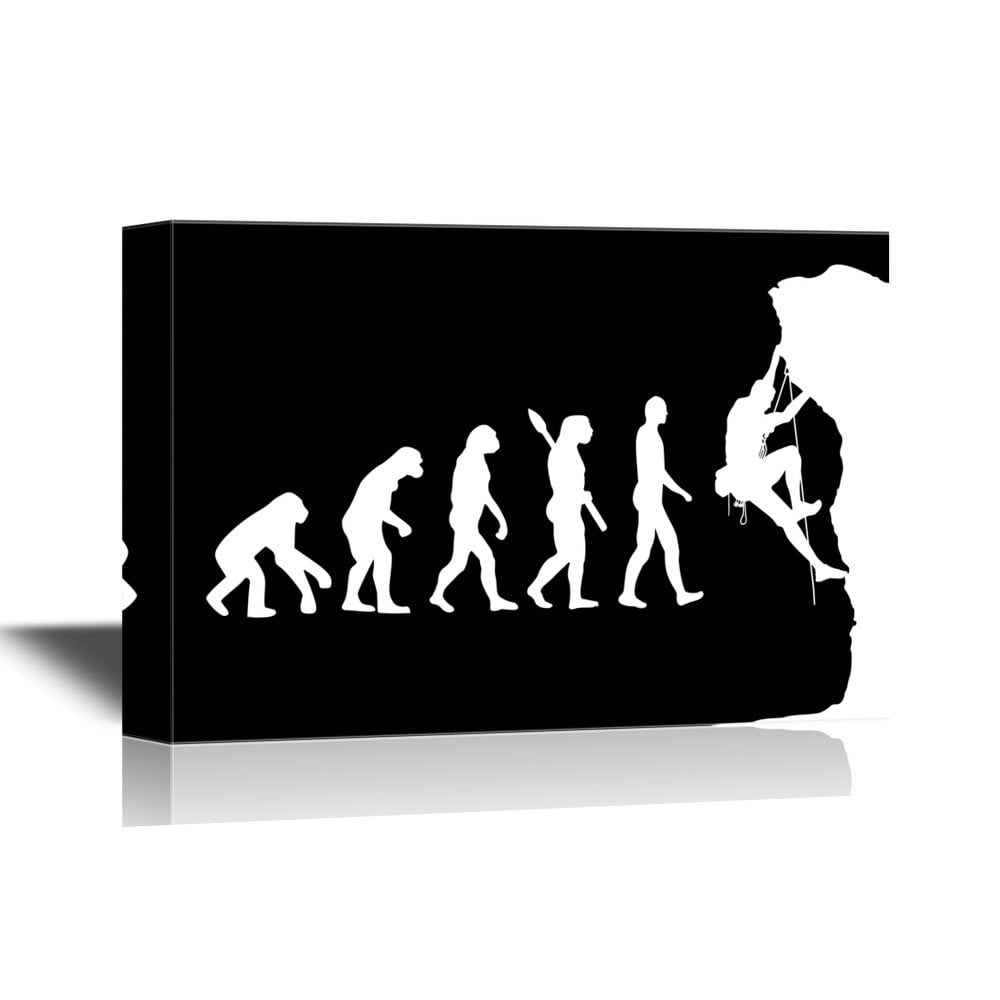 wall26 - Human Evolution Canvas Wall Art - Human Evolution to Mountian ...