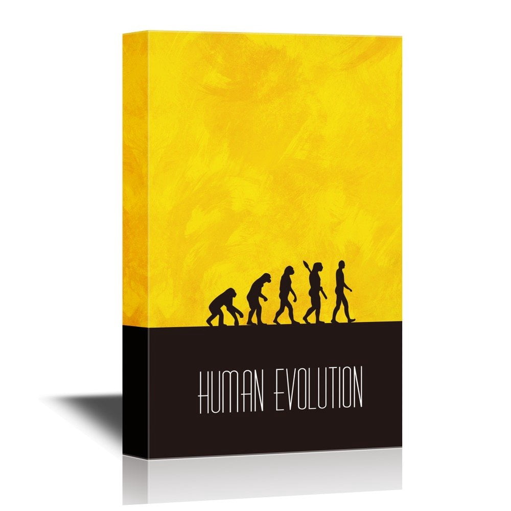 wall26 - Human Evolution Canvas Wall Art - Human Evolution Process ...
