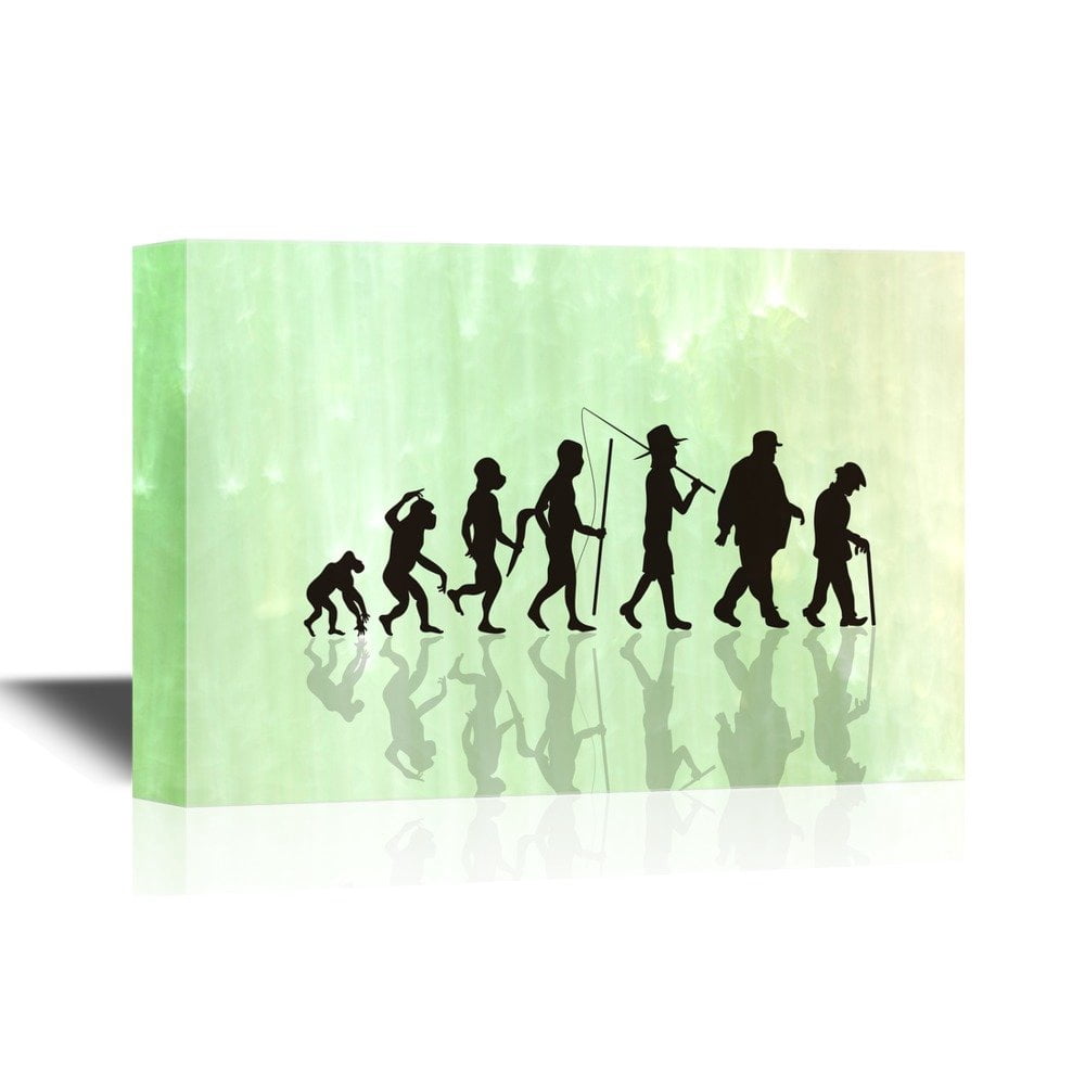 wall26 - Human Evolution Canvas Wall Art - Human Evolution Process ...