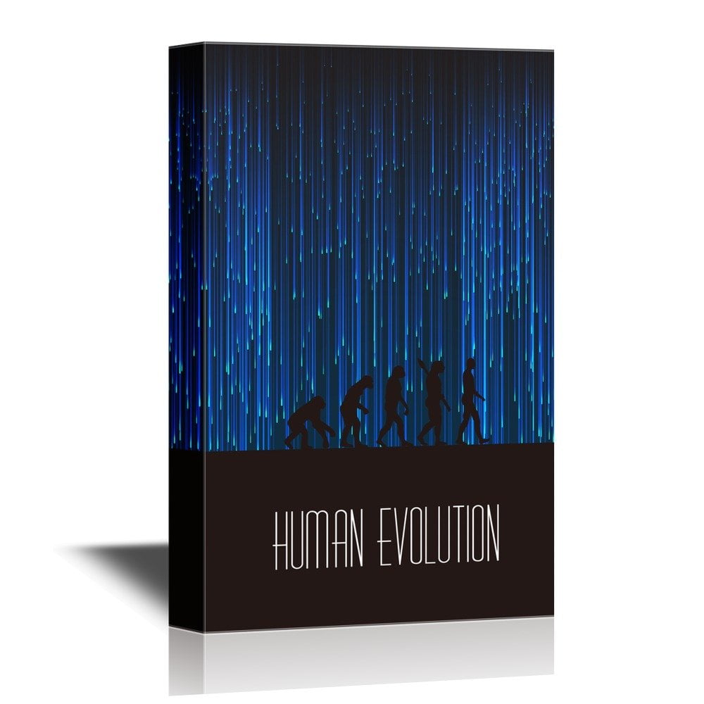 wall26 - Human Evolution Canvas Wall Art - Human Evolution Process ...