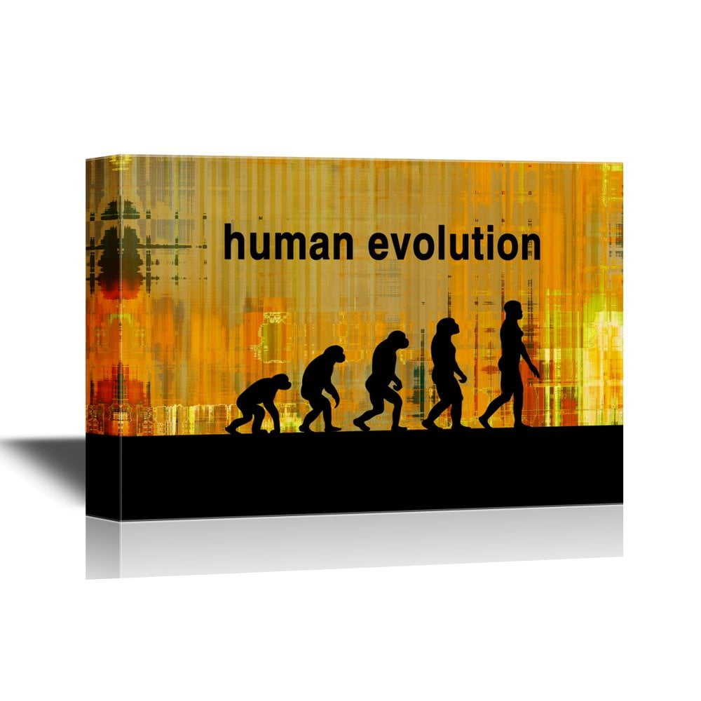 wall26 - Human Evolution Canvas Wall Art - Human Evolution Process on ...