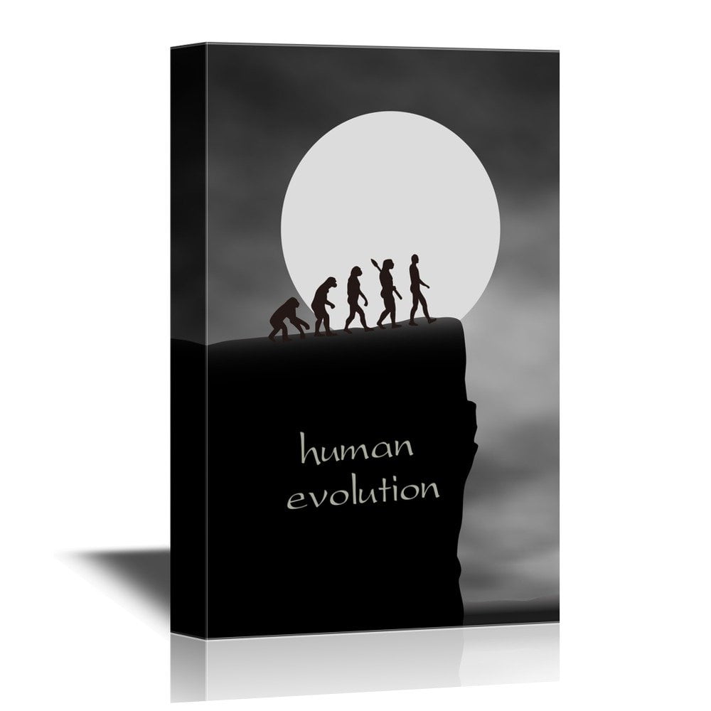 wall26 - Human Evolution Canvas Wall Art - Human Evolution to a Cliff ...
