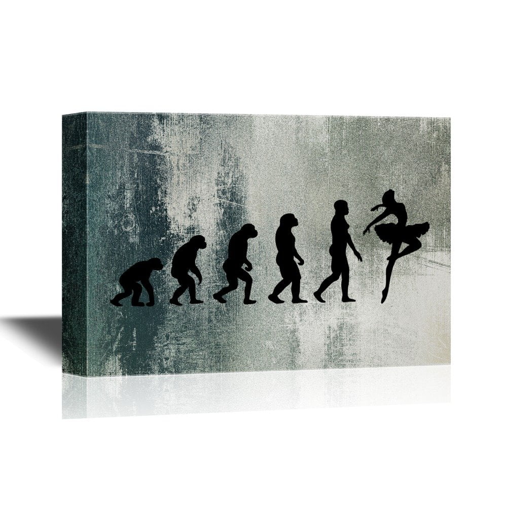 wall26 - Human Evolution Canvas Wall Art - Human Evolution to a Dancer ...