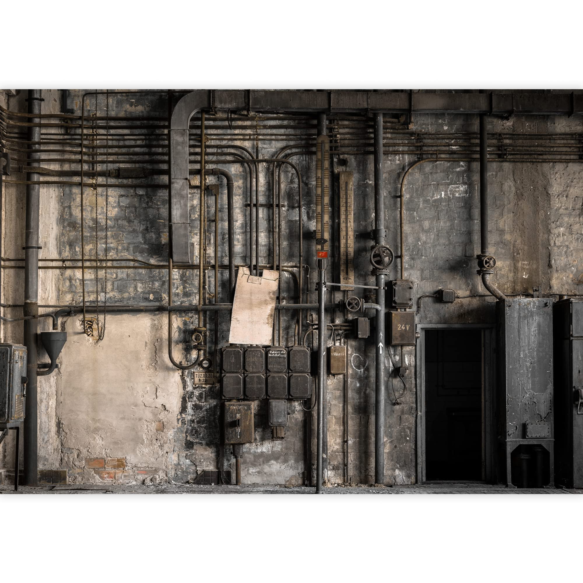 wall26 - Industrial Fuse Boxes Against Damaged Wall - Removable Wall ...