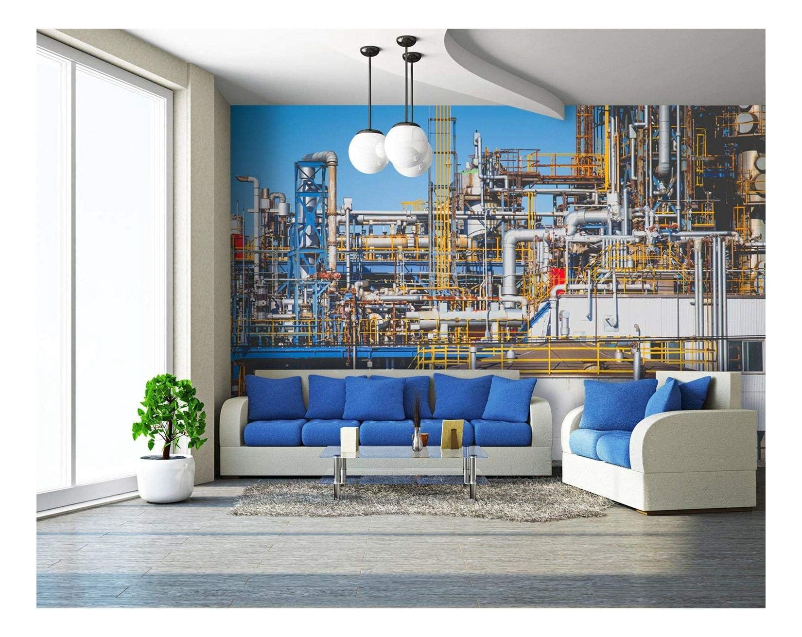 wall26 - Industrial View at Oil Refinery Plant Form Industry Zone ...