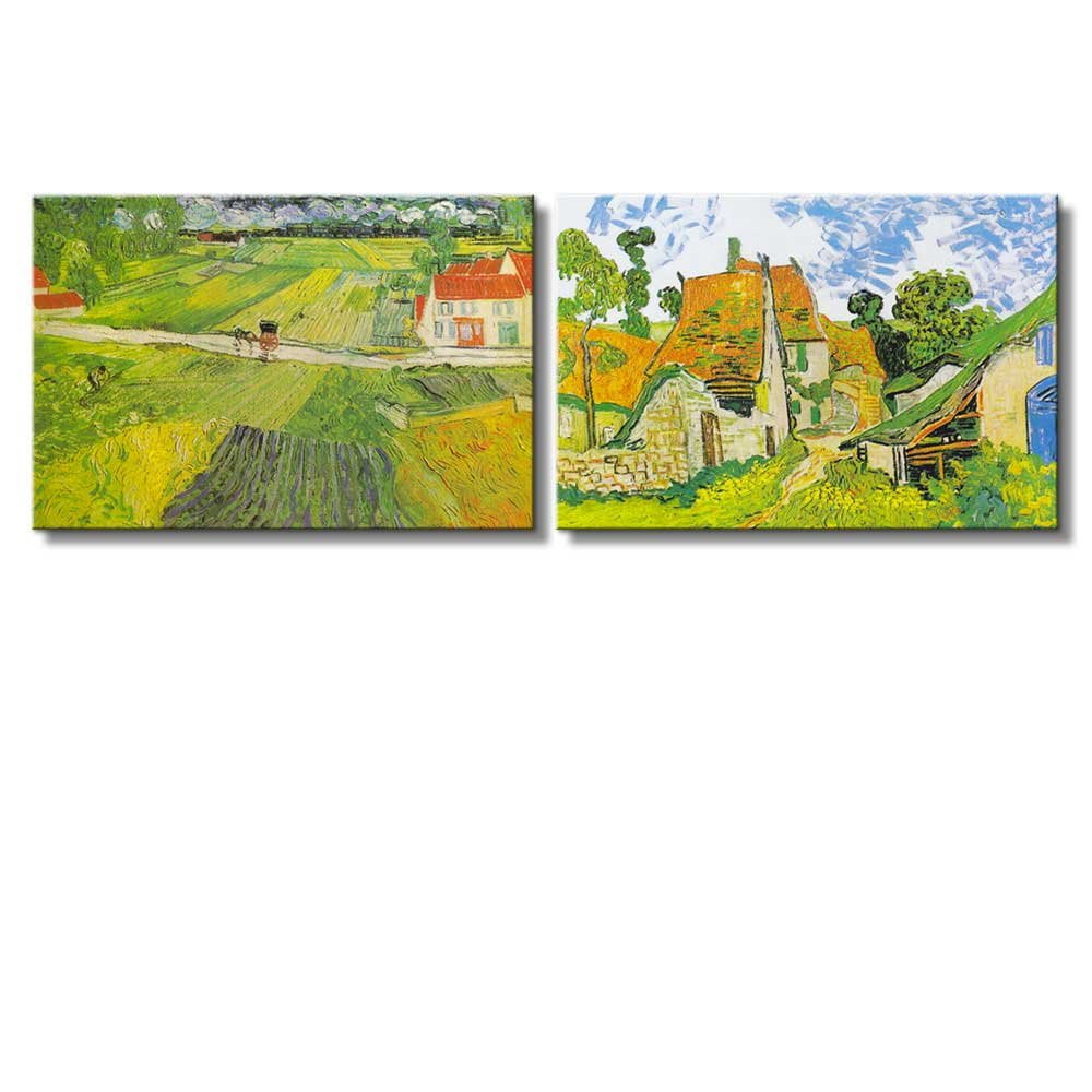 wall26 - Landscape with a Carriage and a Train/Village Street in Auvers ...