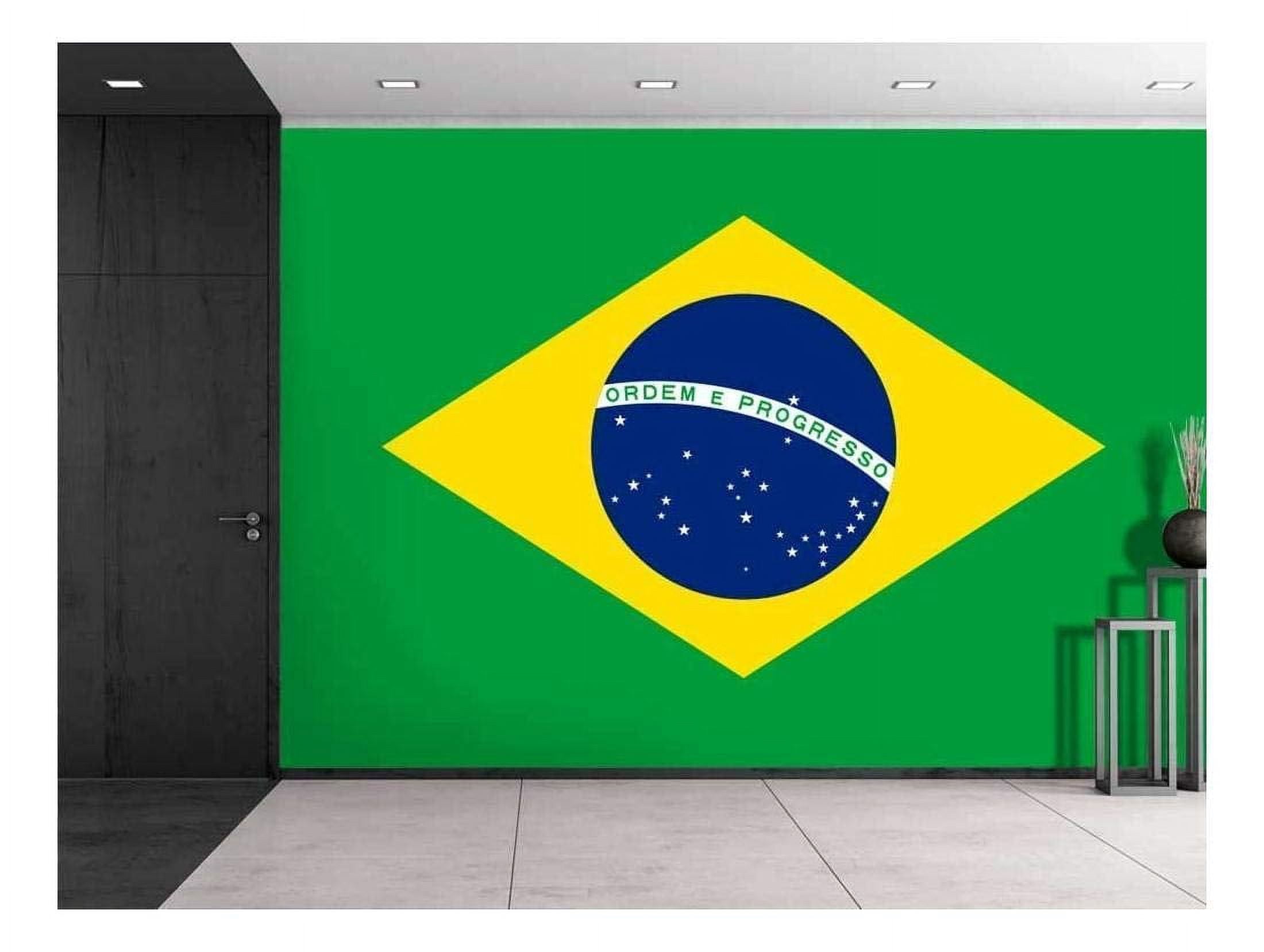 wall26 - Large Wall Mural - Flag of Brazil | Self-Adhesive Vinyl ...