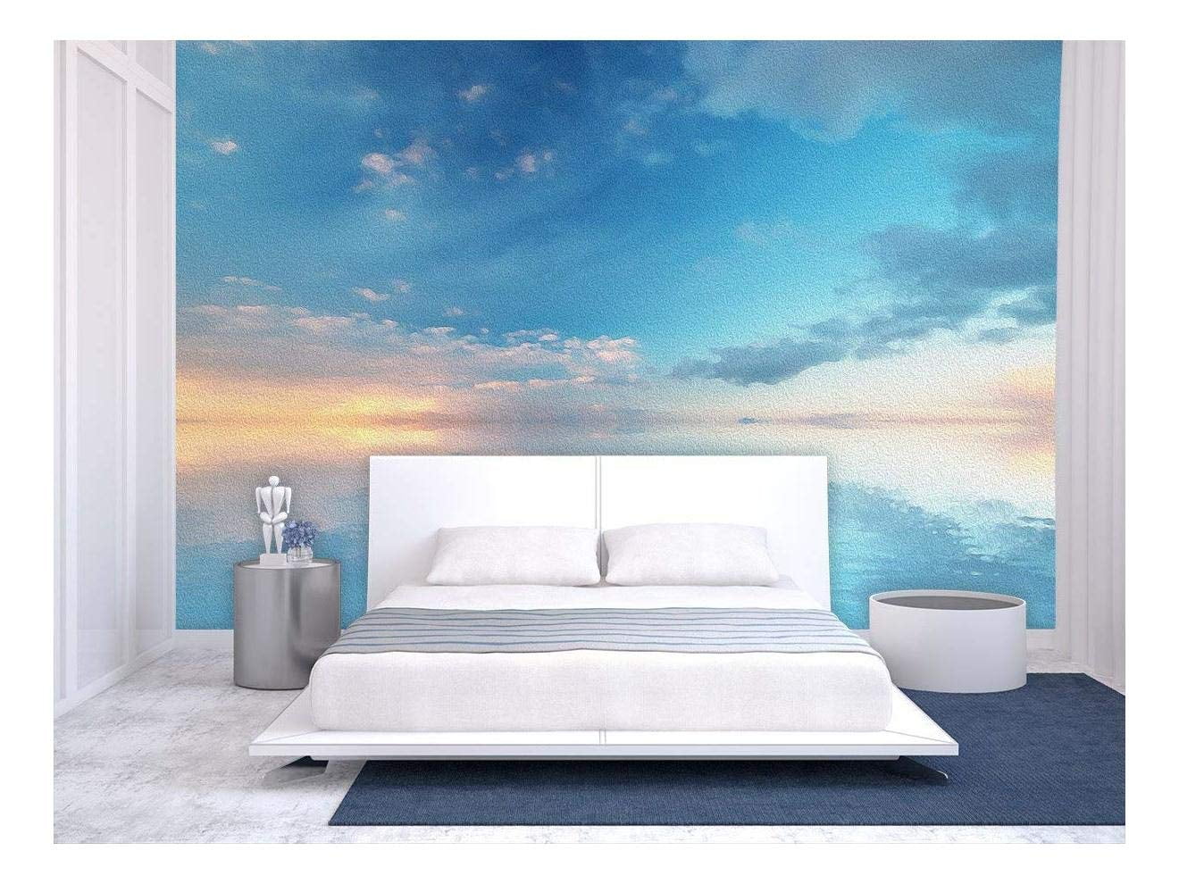 wall26 - Large Wall Mural - Oil Painting Style Landscape with Blue Sky ...