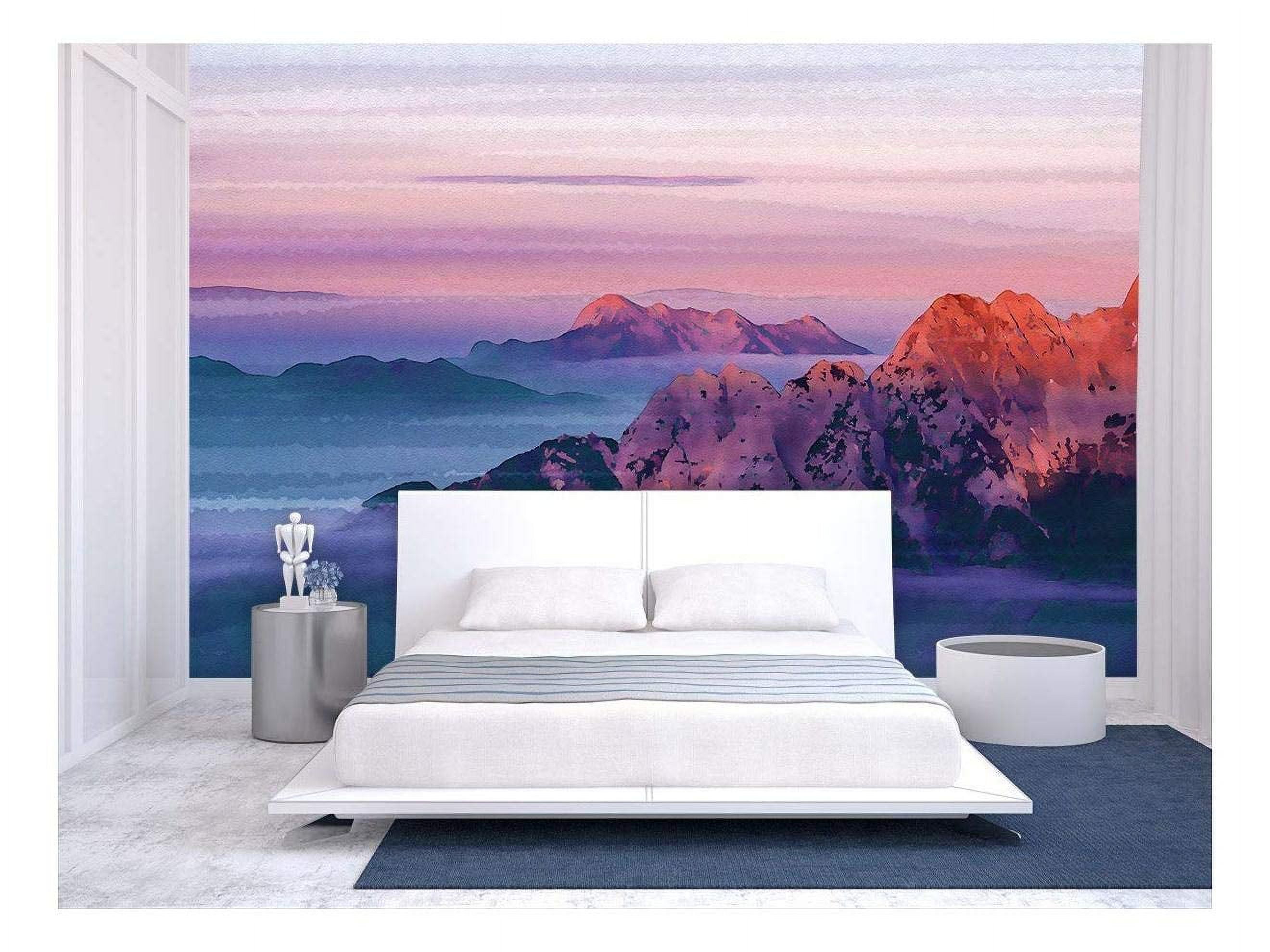 wall26 - Large Wall Mural - Oil Painting Style Landscape with Red ...