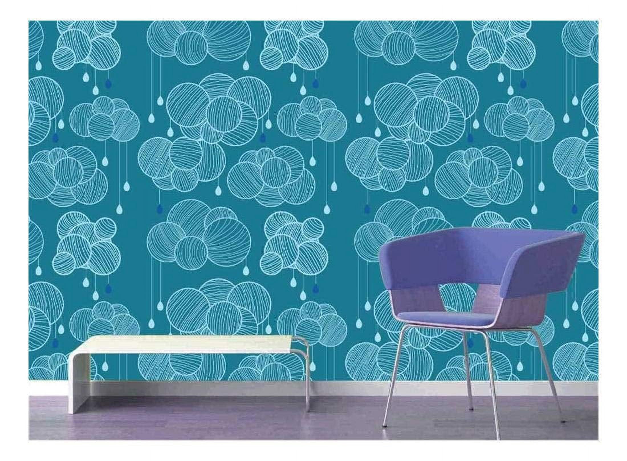 wall26 - Large Wall Mural - Seamless Pattern with Clouds and Rain in ...