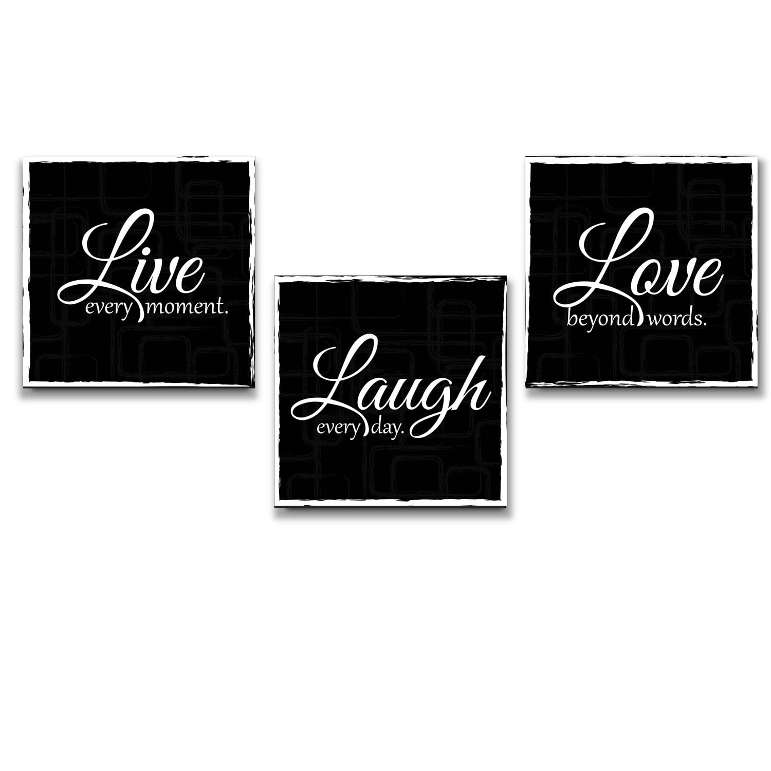 wall26 Live Laugh Love - 3 Piece Canvas Print - Wall Art Art - Gallery ...