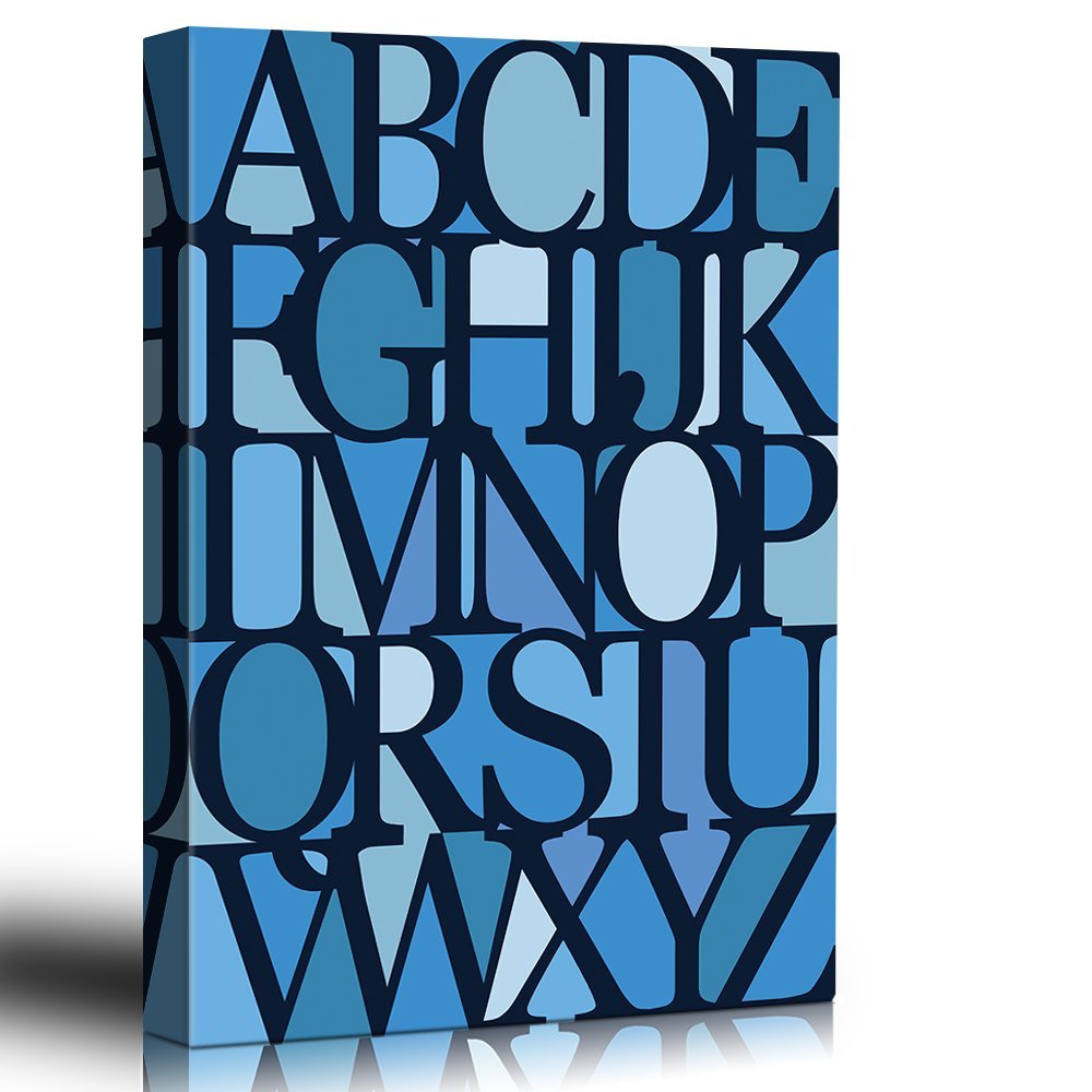 wall26 - Monochromatic Blue Alphabet Wall Art - Art Deco - Modernist ...