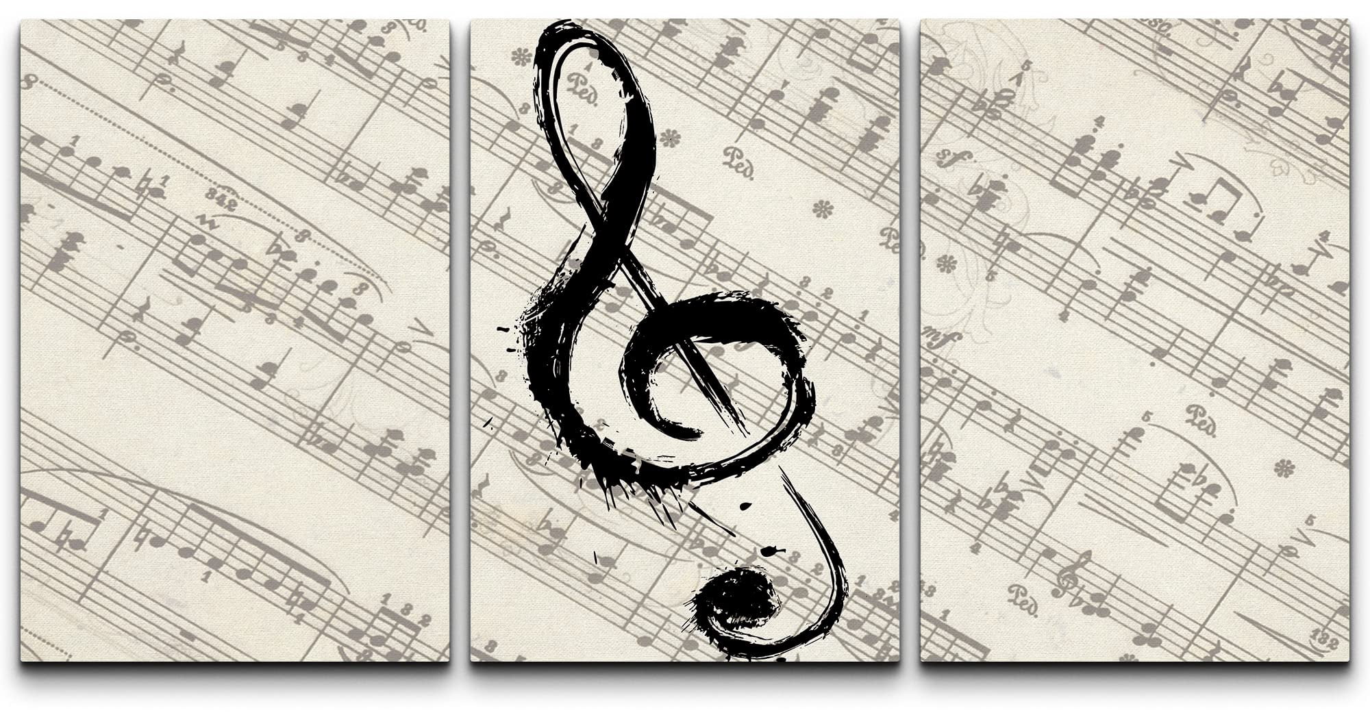 wall26 - Music Note on Score Paper - Canvas Art Wall Art - 24"x36"x3 ...
