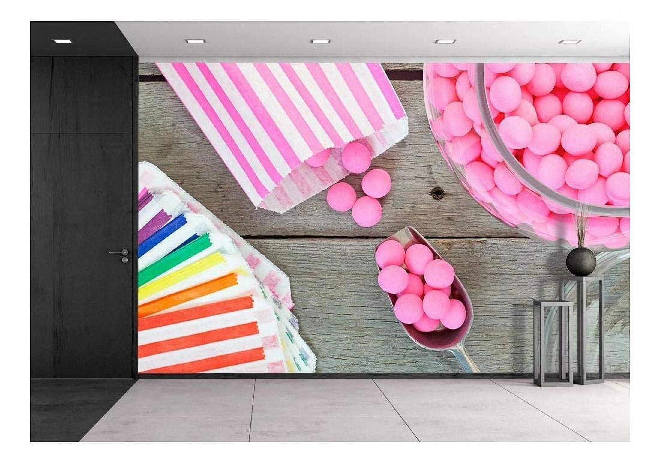 wall26 - Old Fashioned Candy Jar Full of Pink Peppermints Being ...