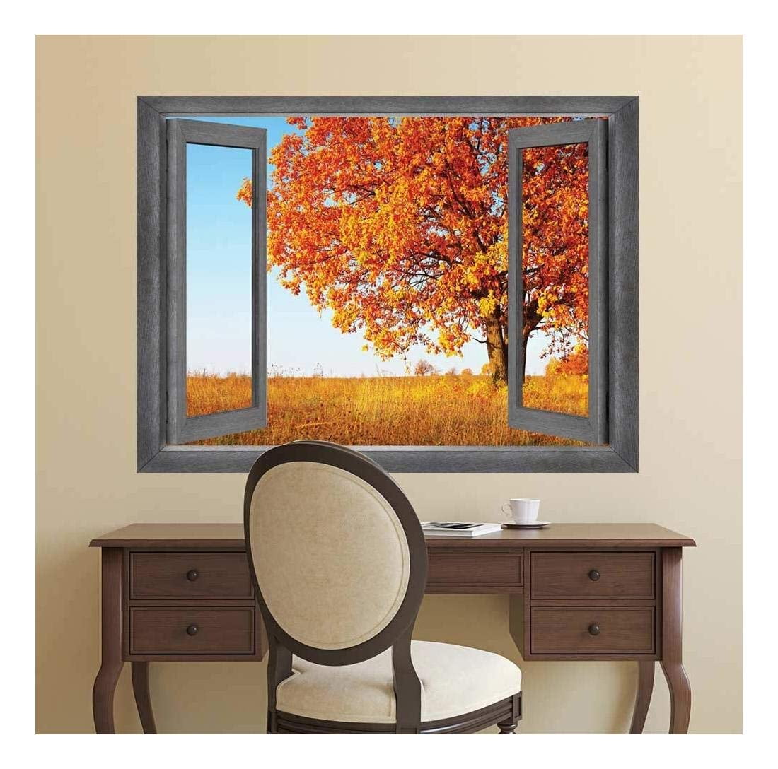 wall26 - Open Window Creative Wall Decor - A Field of Different Shades ...