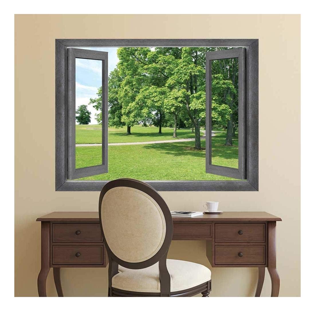 wall26 - Open Window Creative Wall Decor - Peer into a Natural Green ...