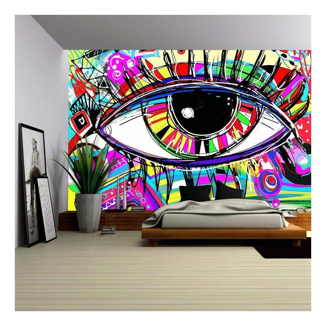 wall26 - Original Abstract Digital Painting of Human Eye, Colorful ...