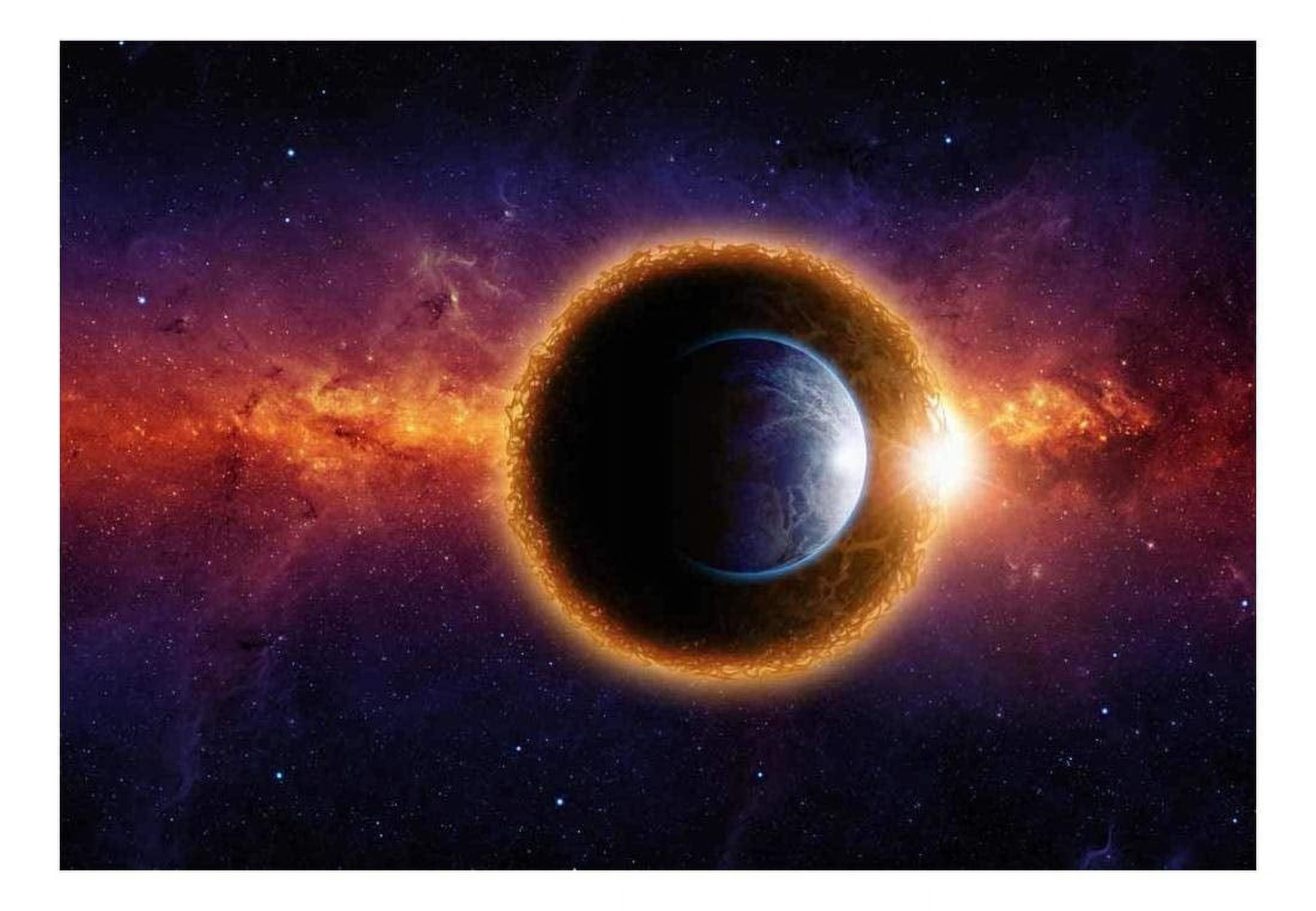 wall26 - Planet Earth Sitting in Front of a Massive Planet and Galaxies ...