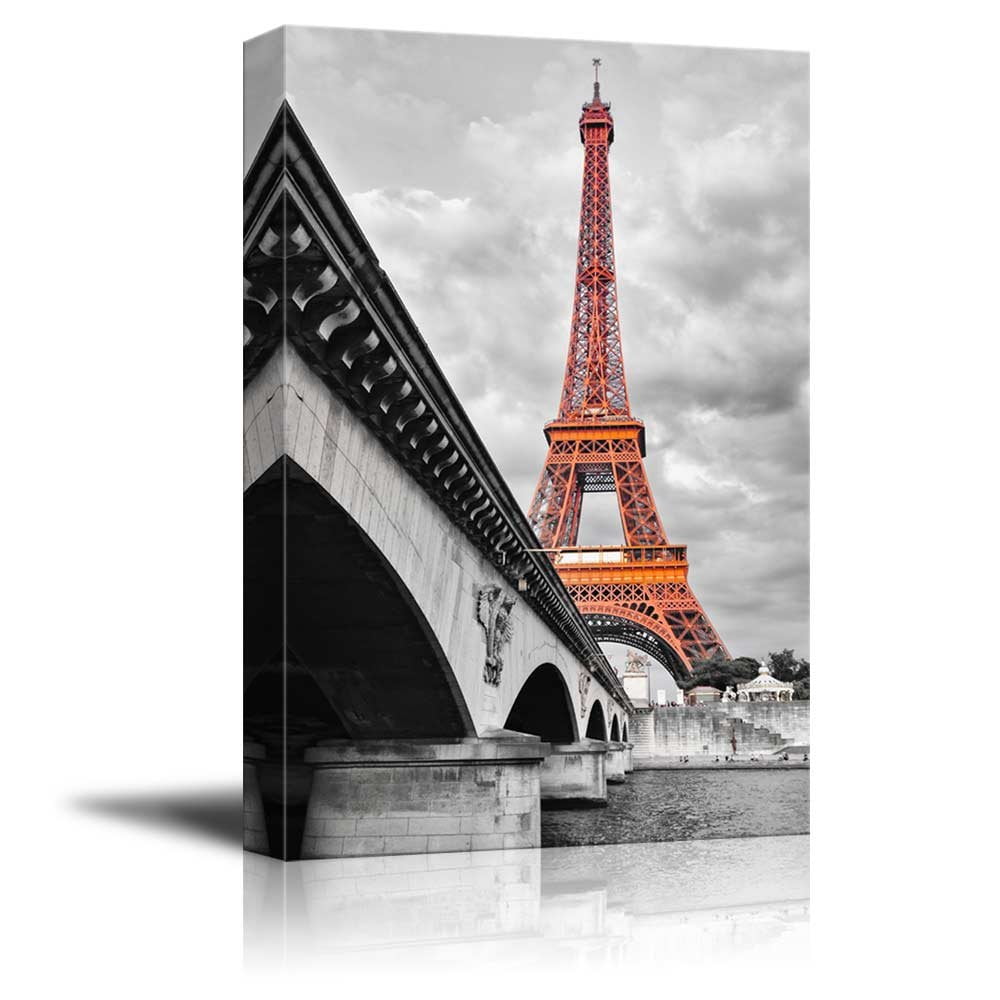 wall26 - Pop of Color The Eiffel Tower in Paris - Red Color Stands Out ...