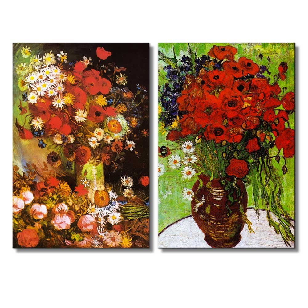 wall26 - Red Poppies and Daisies/Vase with Poppies, Cornflowers ...