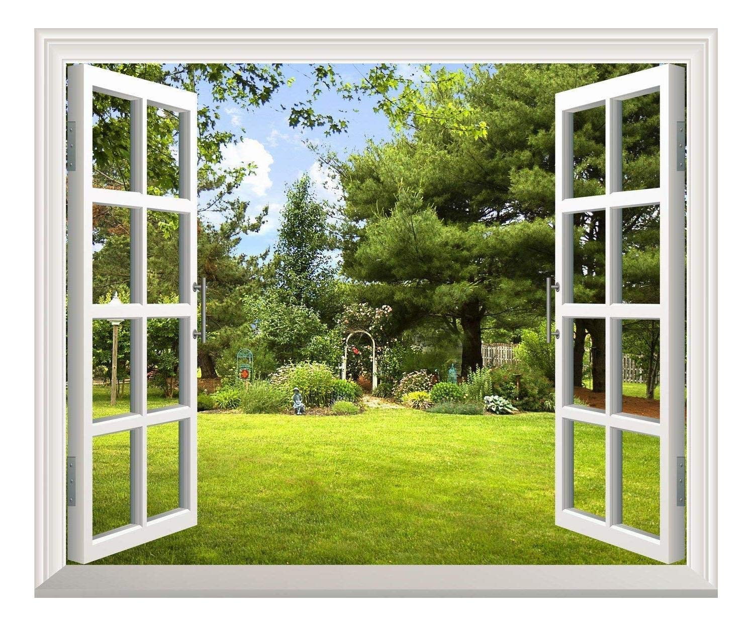 wall26 Removable Wall Sticker/Wall Mural -Beautiful Garden View Out of ...